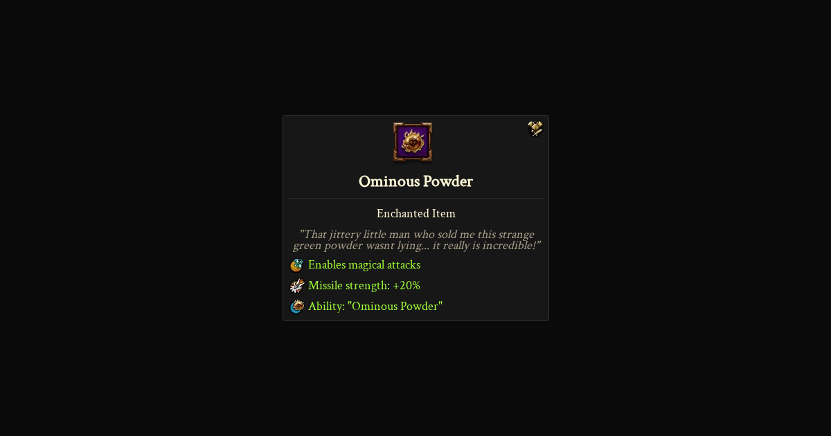Ominous Powder | TWDB