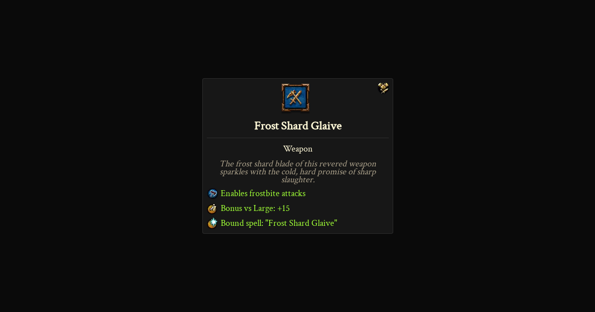 Frost Shard Glaive | TWDB