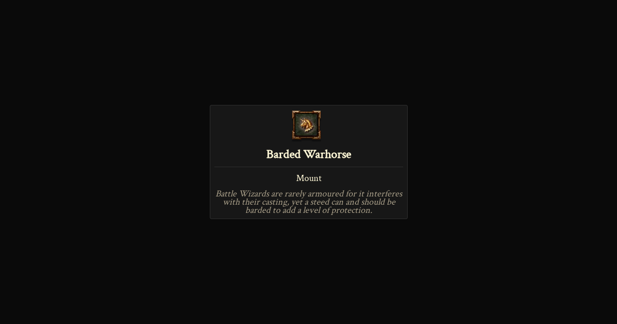 Barded Warhorse – Celestial Wizard | TWDB